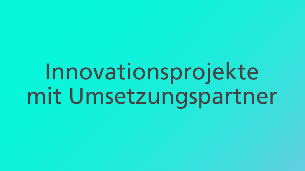 Carry out innovation projects with implementation partners