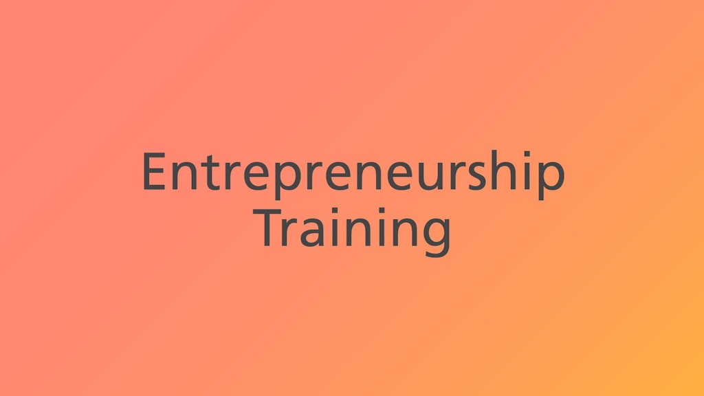 Entrepreneurship Training